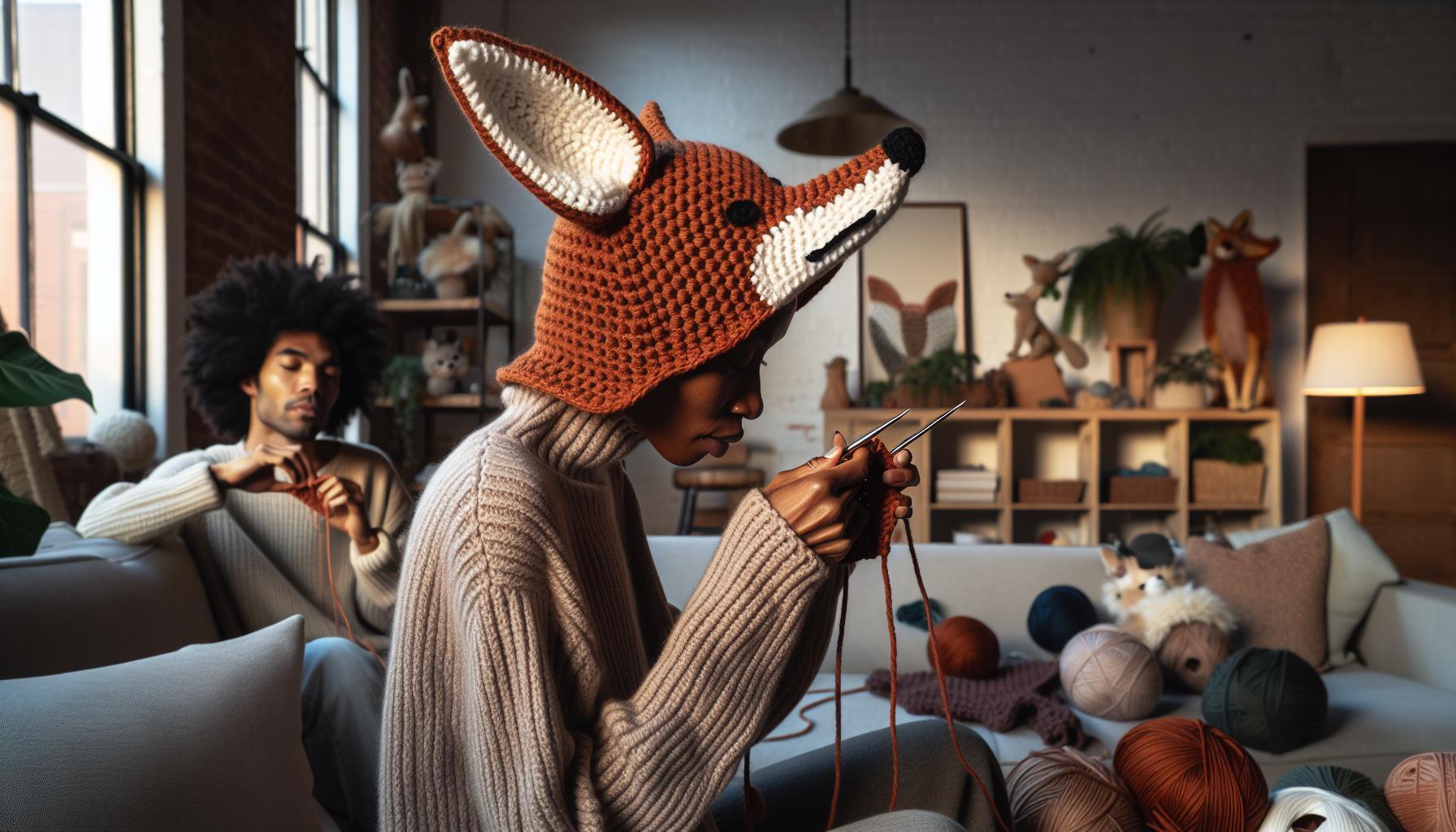 How To Crochet A Fox Hat: Pointed Ears & Bushy Tail » Craft-Chic.com